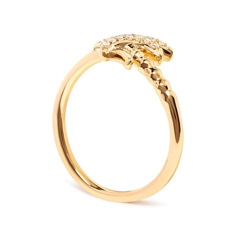 Customizable 10K Yellow Gold 1 10 Carat Diamond Palm Tree Statement