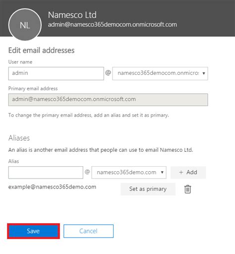 how to add an additional email alias to a user in microsoft 365