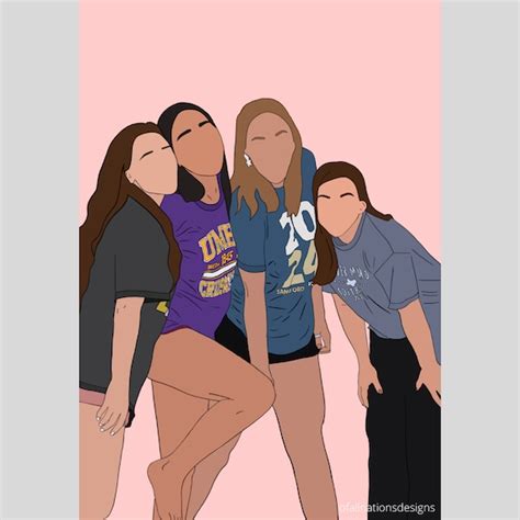 Personalized Faceless Portrait Digital Cartoon Download Etsy