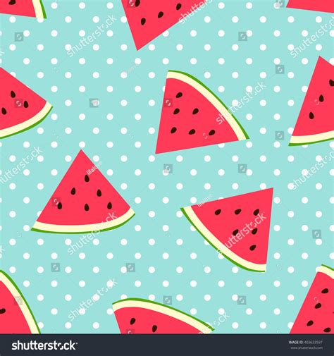 Watermelon Seamless Pattern Polka Dots Stock Vector Royalty Free