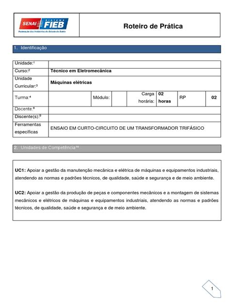 Anexo 7 Pdf Rt02 Ensaio Em Curto Circuito De Um Transformador