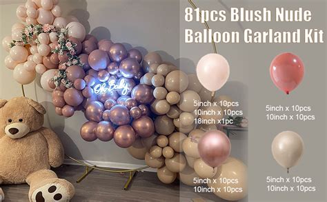 Blush Nude Balloon Garland Kit 81Pcs Dusty Pink Balloons Arch Kit