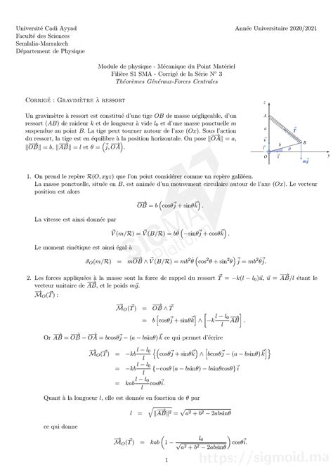 Correction TD 3 Universit E Cadi Ayyad Ann Ee Universitaire 2020