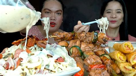 Creamy Carbonara Chicken Bbq And Dynamite Merienda Mukbang