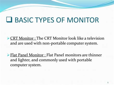 monitor lcd and crt pptx computer peripherals computing