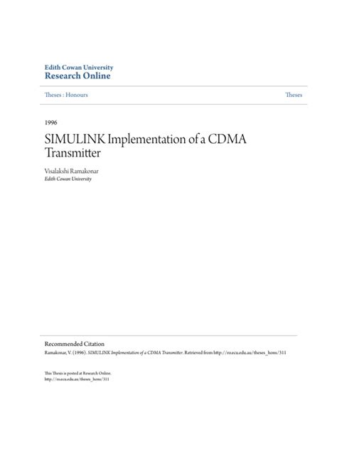 Simulink Implementation Of A Cdma Transmitter Pdf Modulation