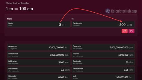 Meter To Centimeter Converter Calculator Hub