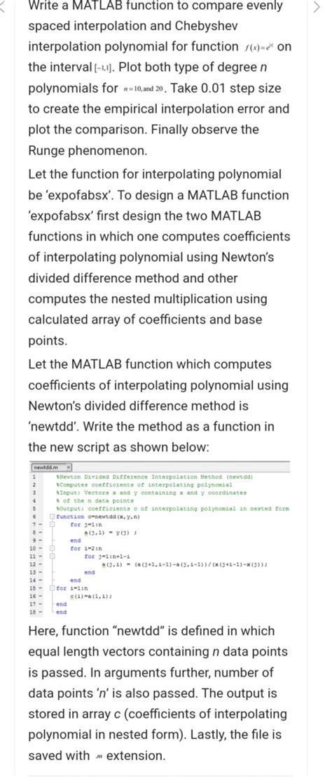 Solved Let F X Ex Compare Evenly Spaced Interpolation With