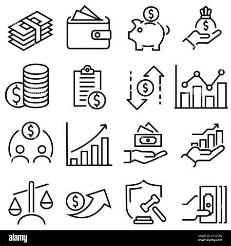 Finance And Business Icons Collection Big Ui Icon Set In A Flat Design
