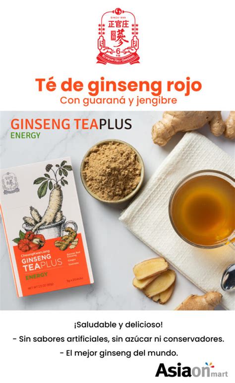 Té De Ginseng Rojo Con Guaraná Y Jengibre Asiaon Mart