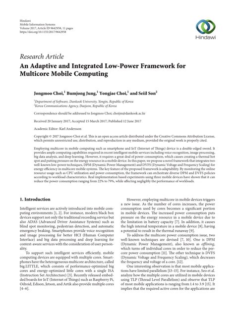 Pdf An Adaptive And Integrated Low Power Framework For Multicore Mobile Computing