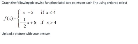 Solved Graph The Following Piecewise Function Label Two Chegg