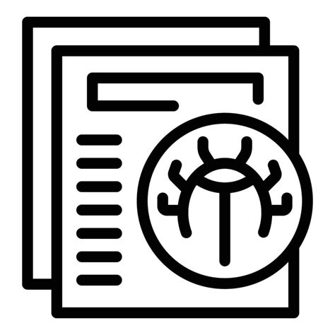 Bug Document Icon Outline Vector System Destroy Vector Art At