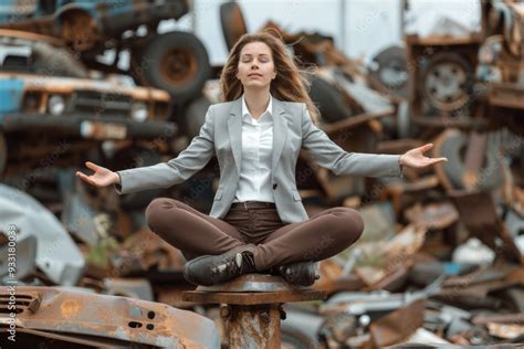 Strength Comes From Overcoming Obstacles Chic Woman Commands Attention Formal Poise Her Image