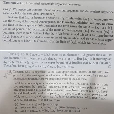 Solved Es Theorem 2 3 3 A Bounded Monotonic Sequence