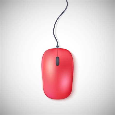 Premium Vector Red Computer Mouse On White