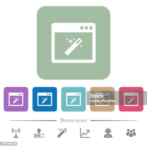응용 프로그램 마법사 평면 아이콘 색상에 둥근 사각형 배경 개발에 대한 스톡 벡터 아트 및 기타 이미지 개발 그래프 다운로드 Istock