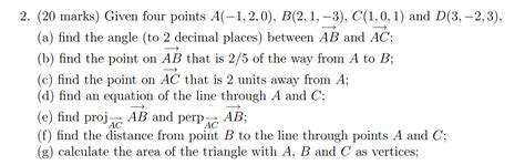 Solved 20 Marks Given Four Points