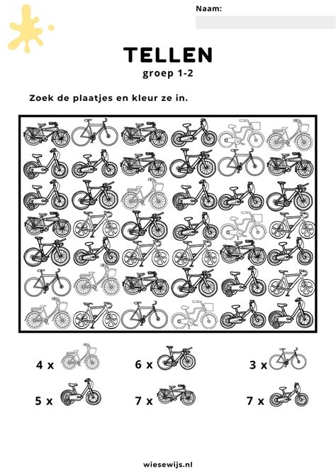 Werkblad Tellen Groep 1 2 Zoekplaat Thema Nederland Wiesewijs