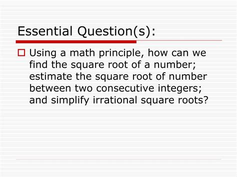 PPT Square Roots PowerPoint Presentation Free Download ID 6817225