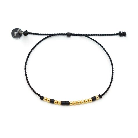 Brother Morse Code Bracelet Japanese Black Glass Beads Ca Souls