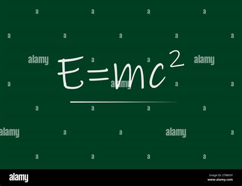 E Equal To Mc Square On The Green Board Vector Illustration Emc2 Stock