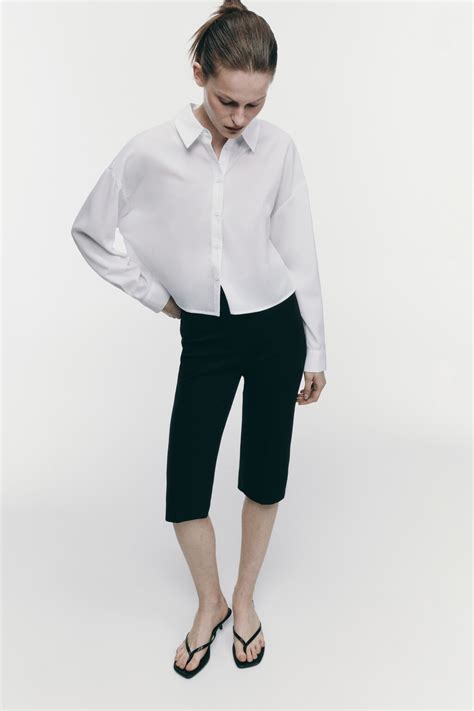 Блузка-рубашка свободная укороченная polyshirt2, цвет: белый (1) по ...
