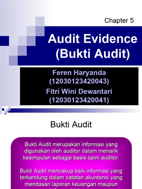 Ch 5 Audit Evidence Kelompok 1 Pdf