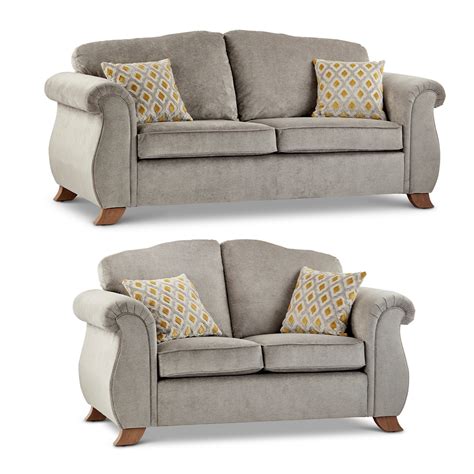 Freya Grey Fabric Sofa Suite The Online Sofa Shop