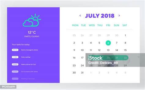 日曆日計畫程式和日曆應用程式 Ui Ux 設計用於移動應用程式和 Web 設計的 Uiux 和 Gui 範本佈局向量圖形及更多一組物體圖片