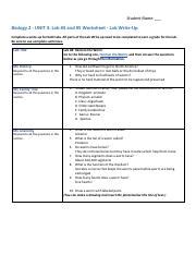 Bio Lab Pdf Babe Name Biology 2 UNIT 3 Lab 4 And 5 Worksheet Lab Write Up Complete