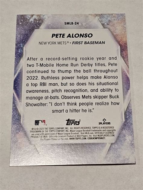 2023 Topps Stars Of Mlb Insert Smlb 24 Pete Alonso New York Mets Ebay