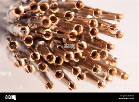 A Bundle Of Gold Plated Wiring Connectors Stock Photo Alamy