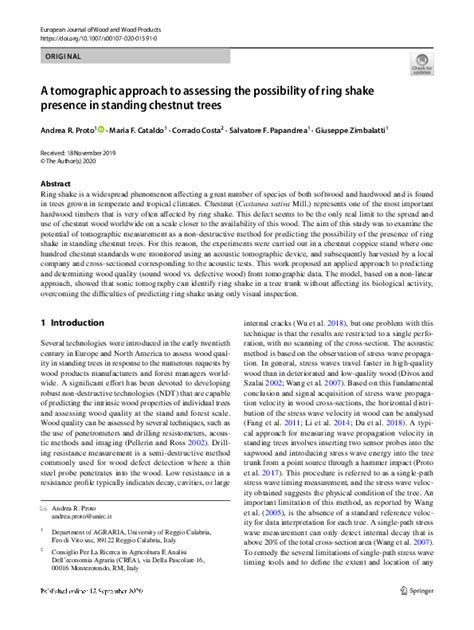 Pdf A Tomographic Approach To Assessing The Possibility Of Ring Shake Presence In Standing