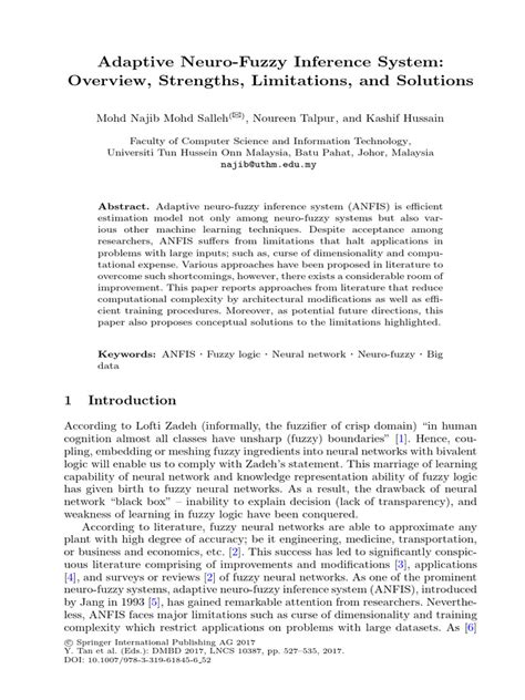 Adaptive Neuro Fuzzy Inference System Ov Pdf Applied Mathematics