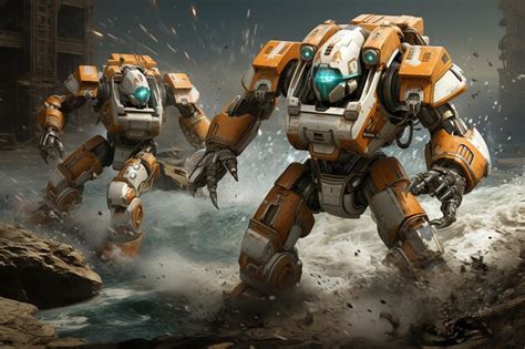 Premium Photo Vector Illustrations Of Mech Suits Fighting Robots Ai