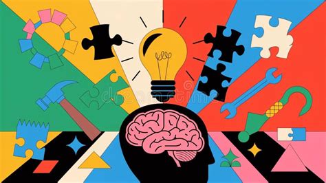 Creative Problem Solving Illustrated Through Inspired Brain And Puzzle