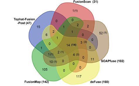 Venn Diagram Of Fusion Predictions We Show The Total Number Of Download Scientific Diagram