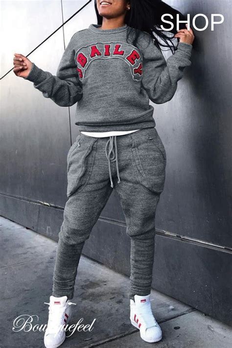 Letter Print Drawstring Pocket Design Tracksuits Sporty Outfits