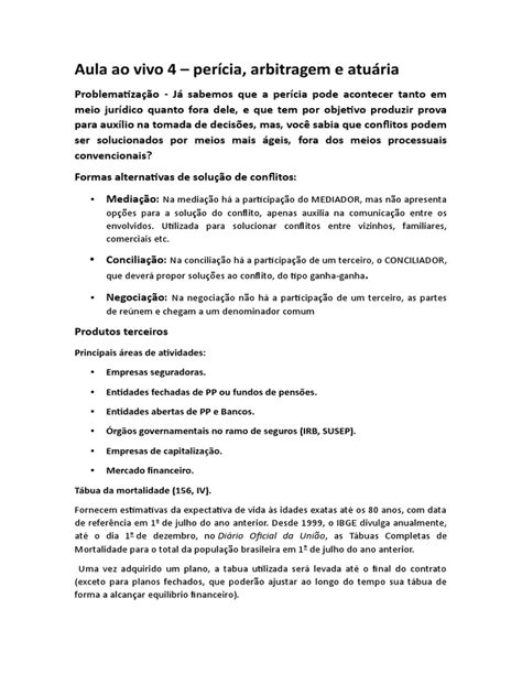 Aula Ao Vivo 4 Pdf Mediação Seguro