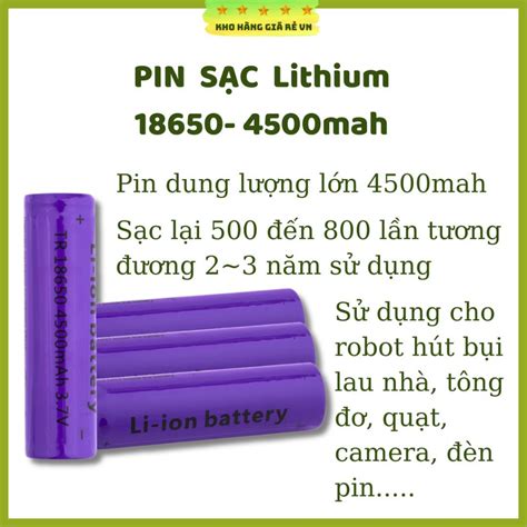 mua pin sạc lithium 18650 3 7v dùng cho tông đơ cắt tóc t9 robot hút