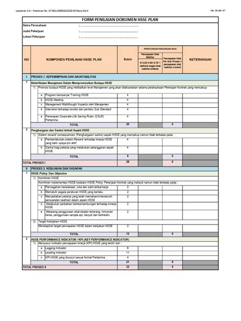 Form Hsse Plan Pdf