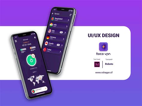 vpn app ui ux design