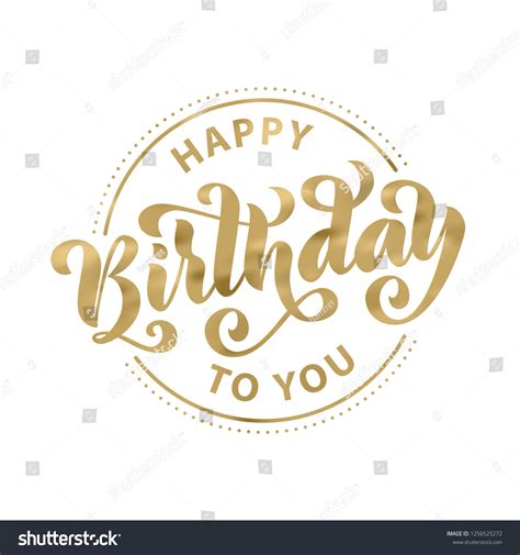 Happy Birthday Gold Glitter Text Isolated เวกเตอร์สต็อก ปลอดค่า