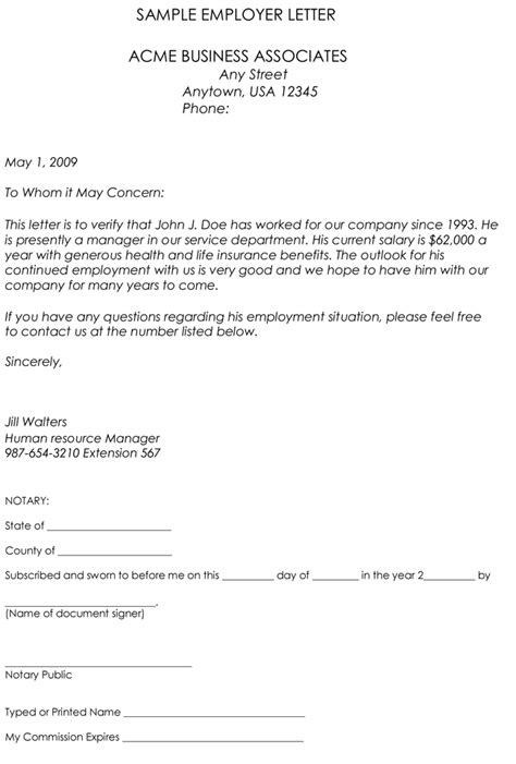 Employment Verification Letter Samples And Templates