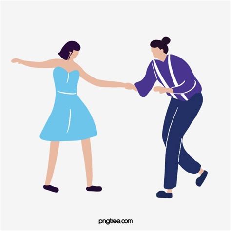 만화 손으로 그린 볼룸 댄스 캐릭터 일러스트 서양식 바지 셔츠 만화 Png 일러스트 및 Psd 이미지 무료 다운로드