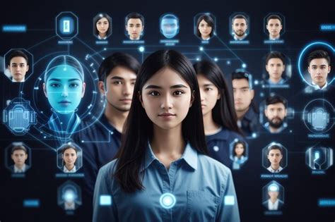 Premium Photo Facial Recognition Technology Scan And Detect People