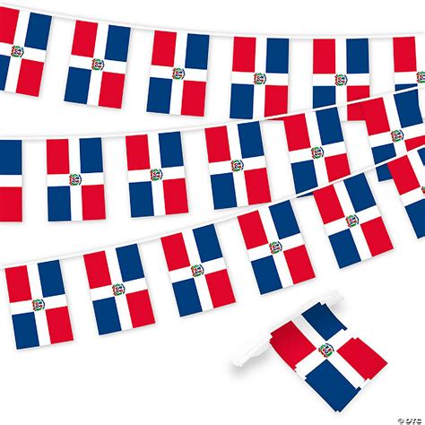 G128 82x55in Flag Pieces 33ft Full String Dominican Printed 150d