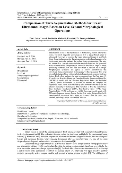 Comparison Of Three Segmentation Methods For Breast Ultrasound Images