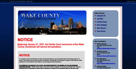 Wake County Calendar Court